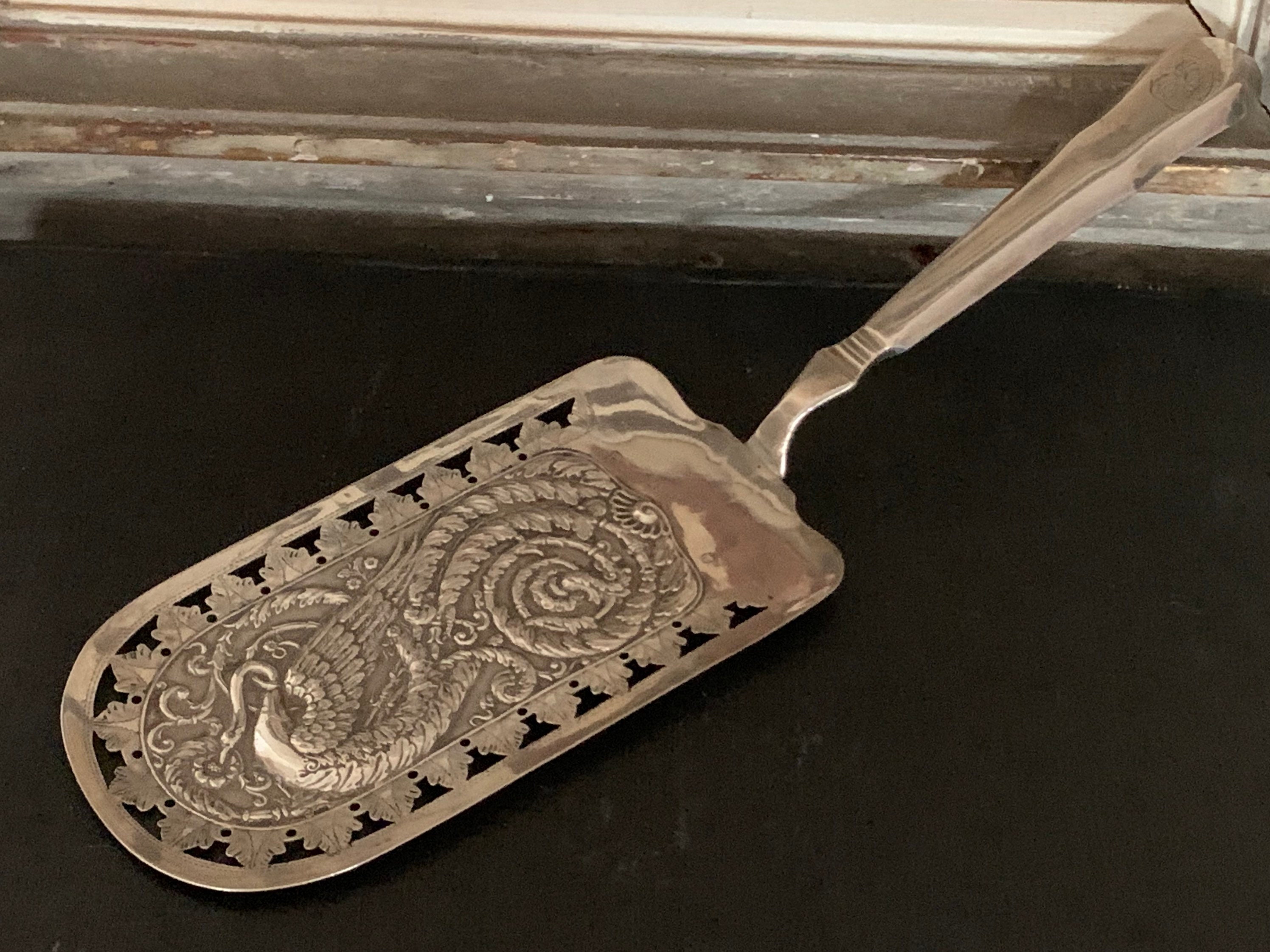 RESERVED FOR AUDREY Beautiful 19th century Danish Silver Pastry Cake ...