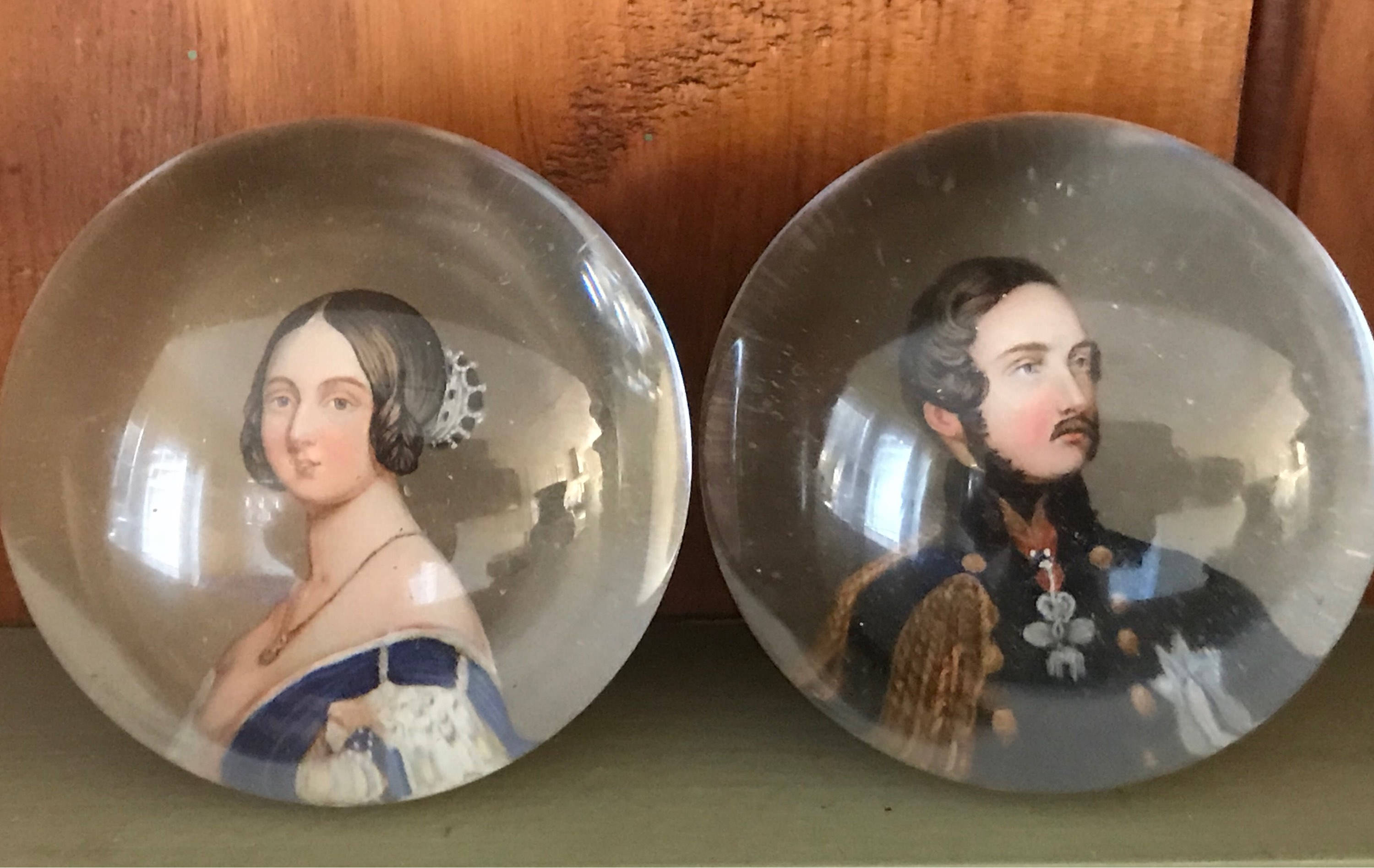 Rare Pair of 1850's Queen Victoria and Prince Albert Hand Painted ...