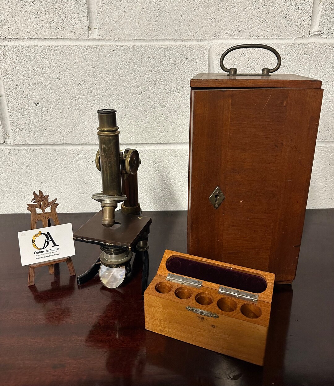 Vintage German Voigtlander Braunschweig Microscope No. 616 With Fitted ...