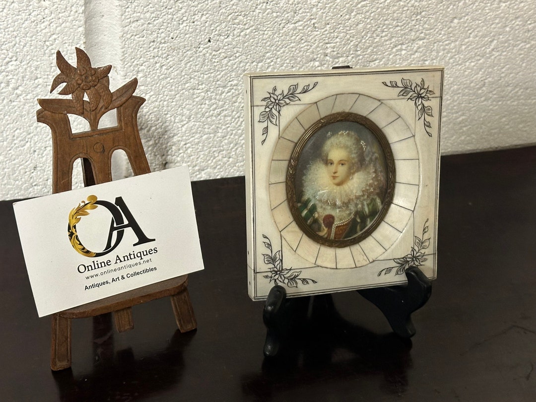 Antique Oval Miniature Portrait Painting of Mary Stuart Queen of Scots ...