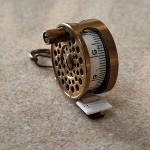 Antique Vintage Miniature Novelty Pocket Brass Fly Fishing Reel Tape ...