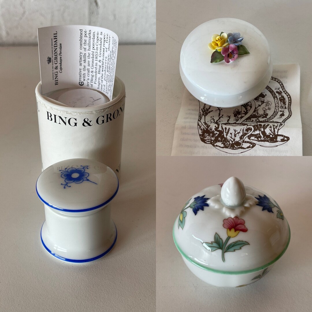 Three Beautiful Porcelain Trinket Boxes Bing and Grondahl, Heinrich and ...