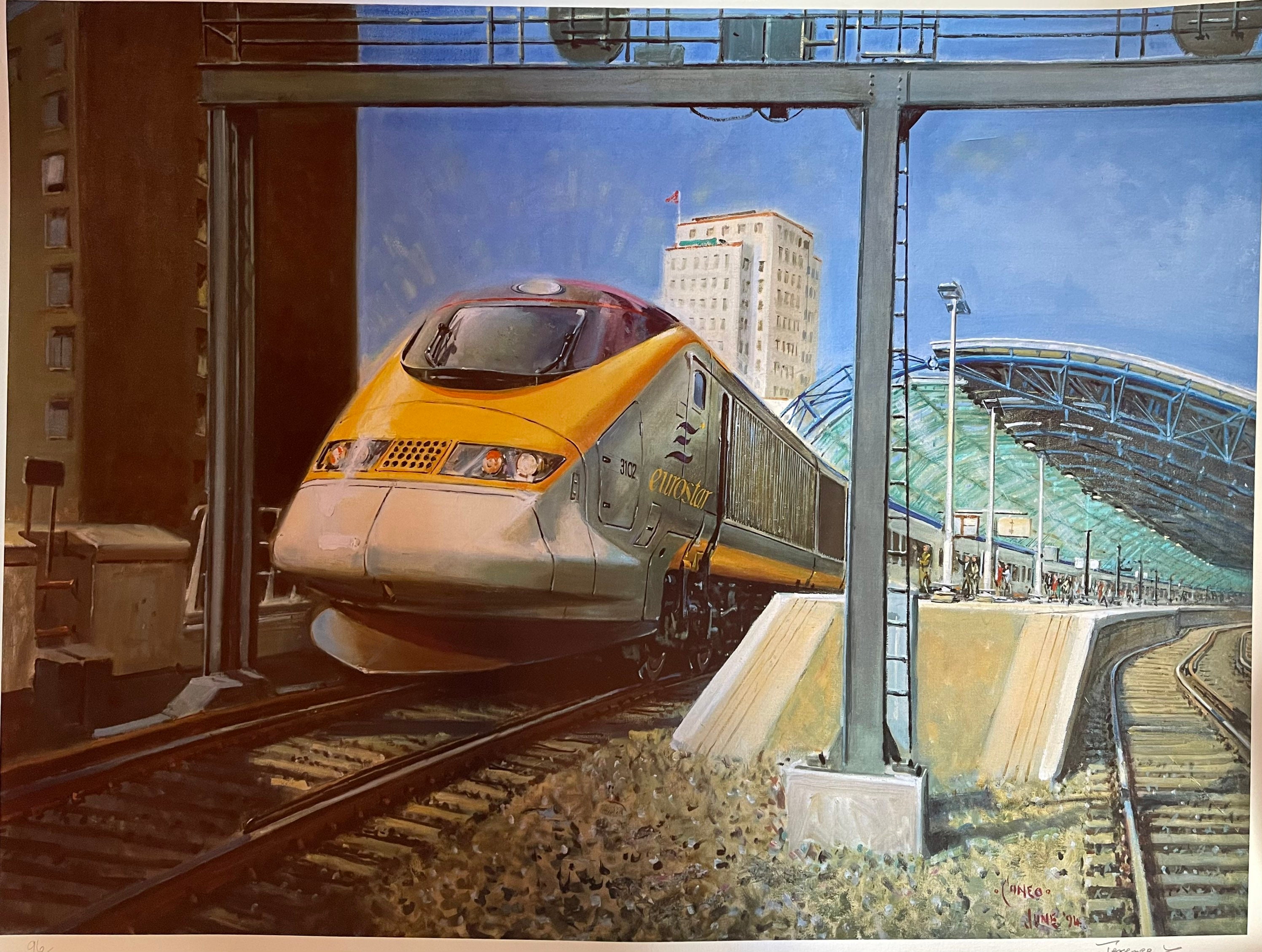 Rare Limited Edition Print of The Eurostar Leaving Waterloo by Terence ...