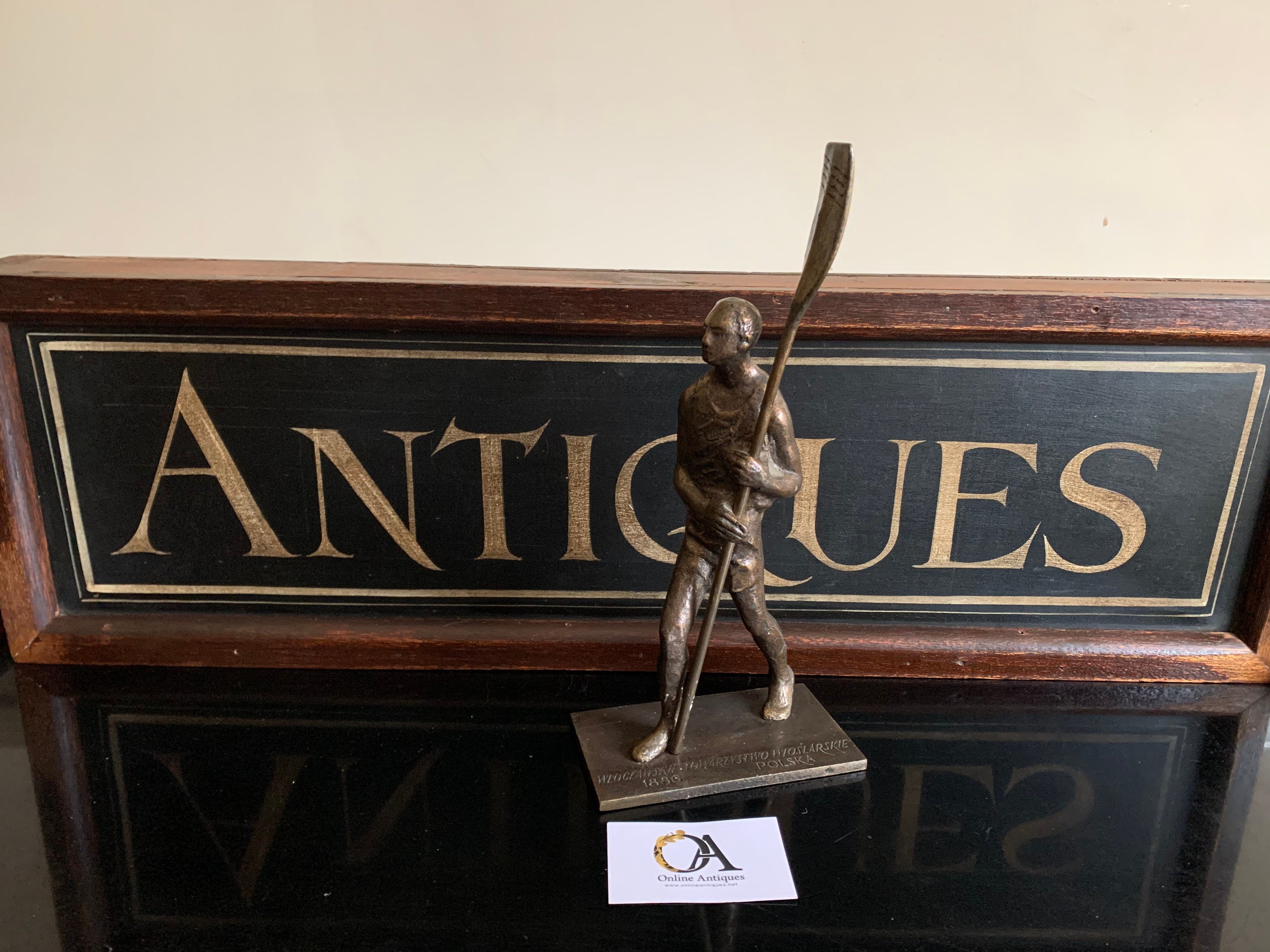 Rare Antique Bronze Rowing Figure Włocławskie Towarzystwo Wioślarskie ...