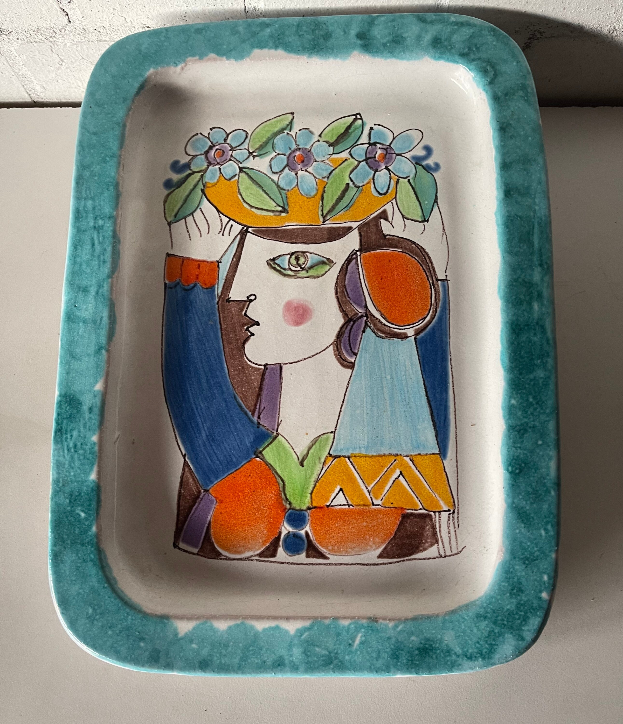 Superb Large 1960s Picasso inspired Platter Plate by Italian Giovanni ...