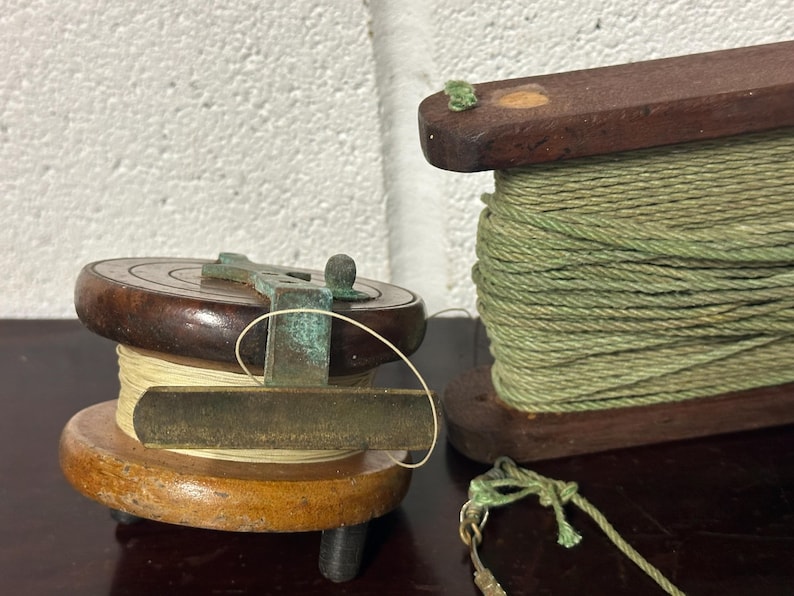 Vintage Wooden Fishing Reel and Hand Line - Etsy