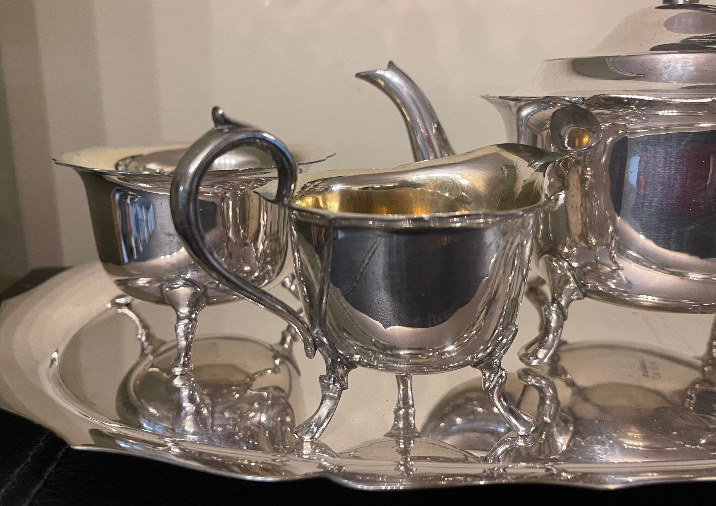 Beautiful Early 1900’s Silverplate TL & SS 4290 Tea Set With Tray.