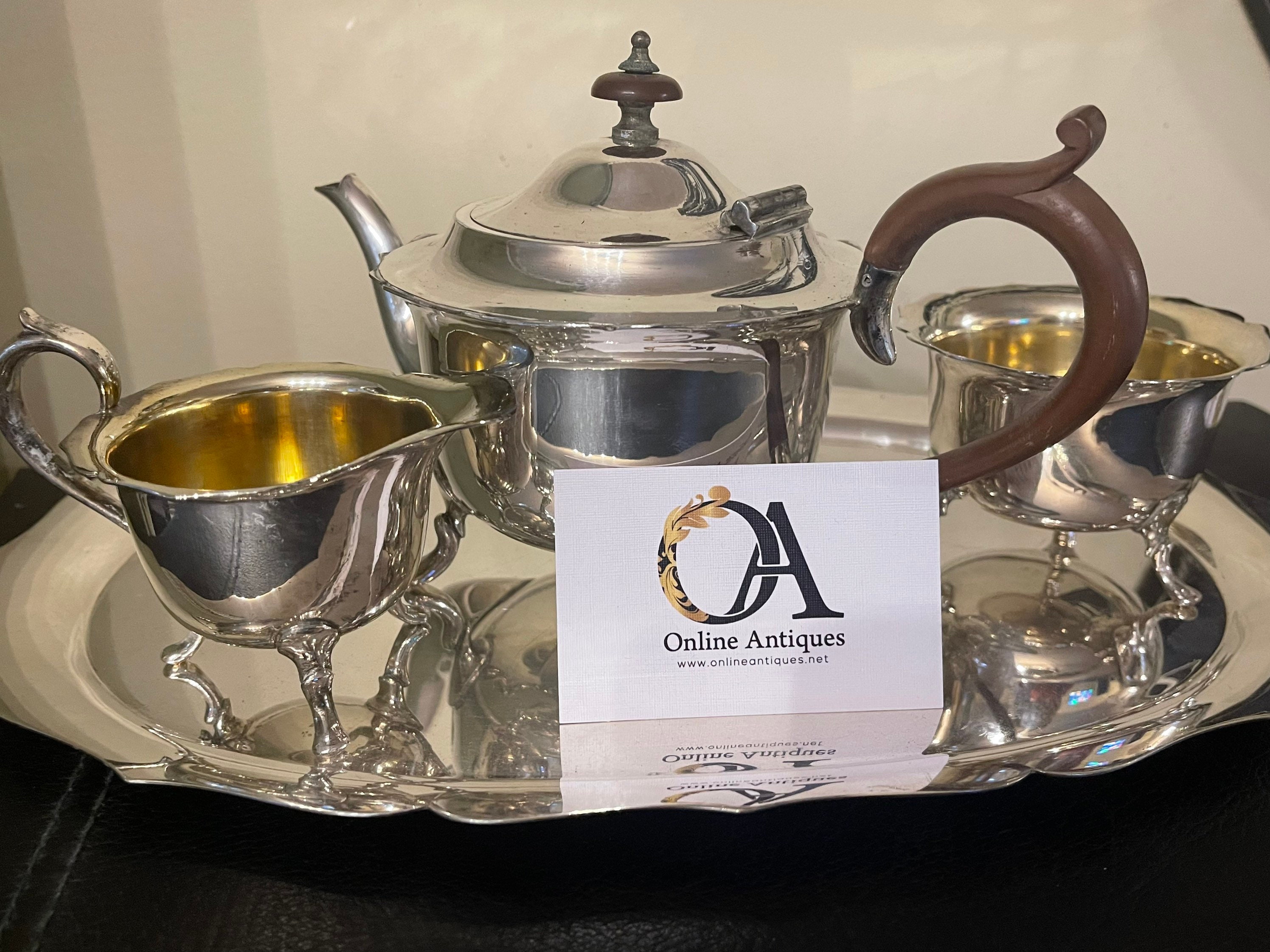 Beautiful Early 1900’s Silverplate TL & SS 4290 Tea Set With Tray.