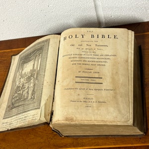 Rare the Holy Bible Leather Bound Book Volume First by William Thom ...