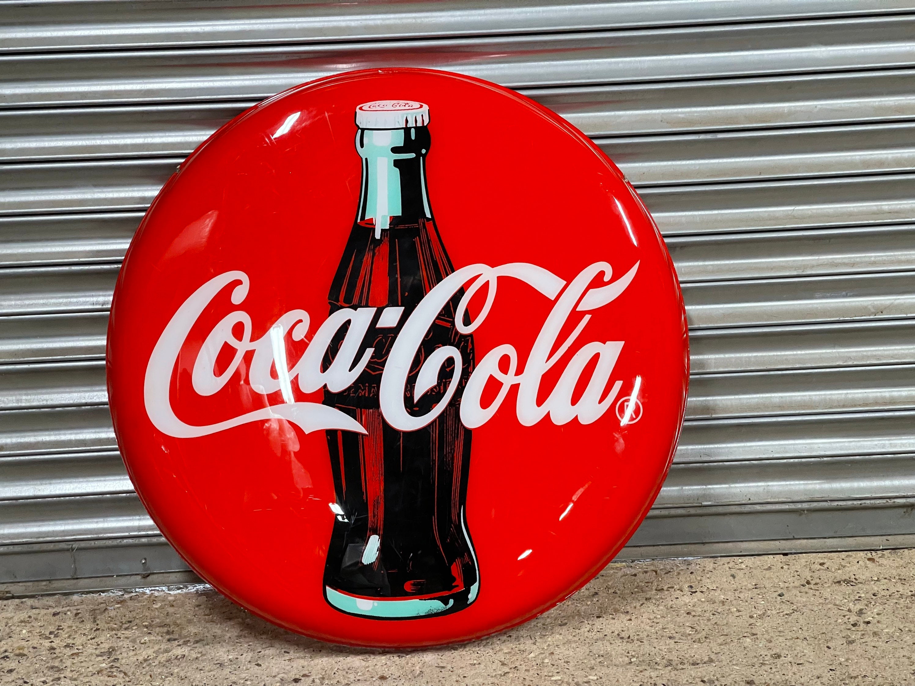 Large Circular Perspex Coca Cola Advertising Sign