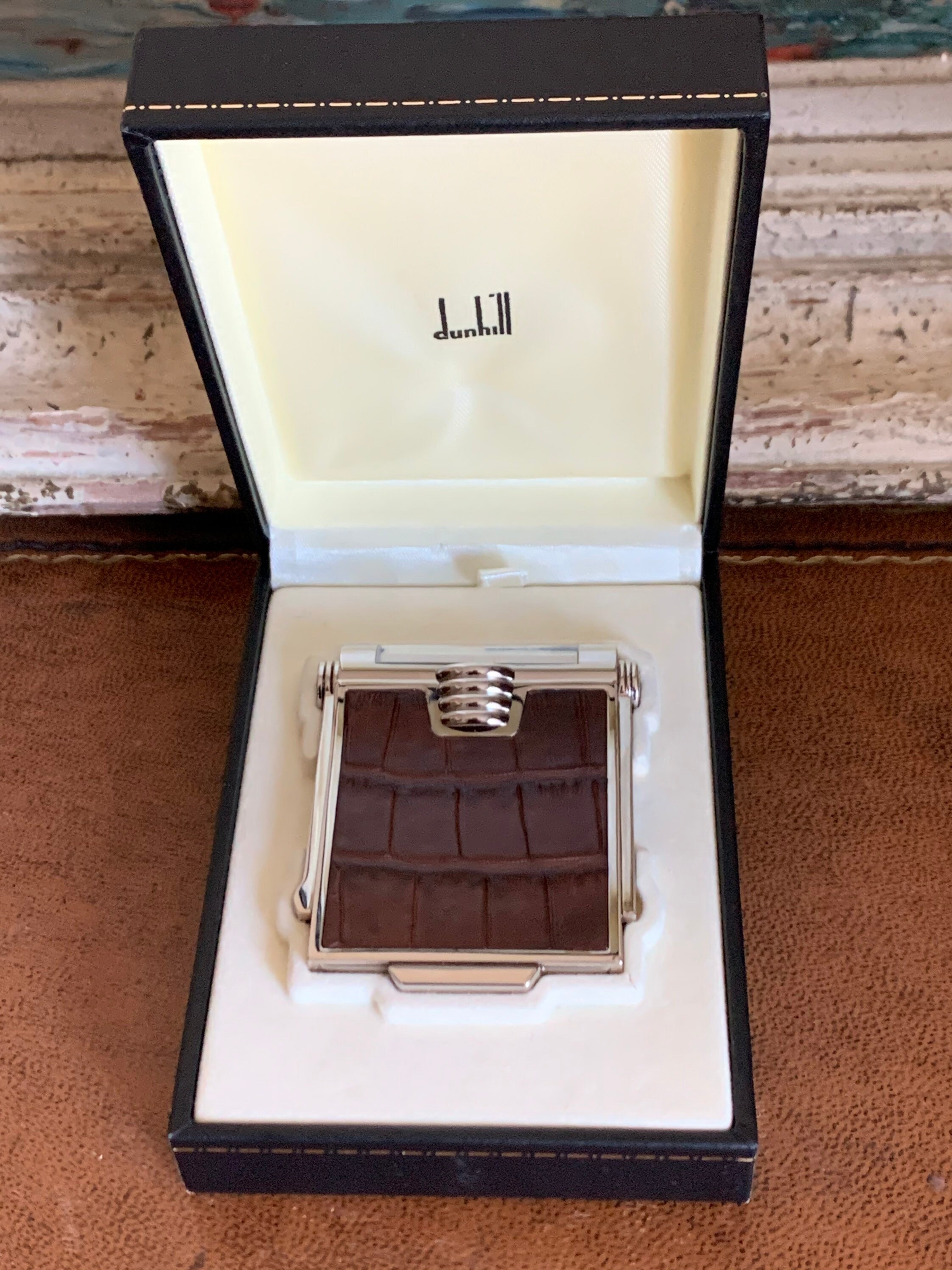 Beautiful As New And Boxed Alfred Dunhill Travel Clock & Photo Frame