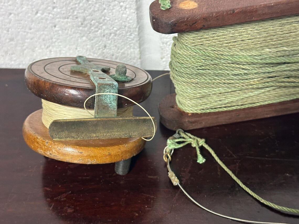 Vintage Wooden Fishing Reel and Hand Line - Etsy