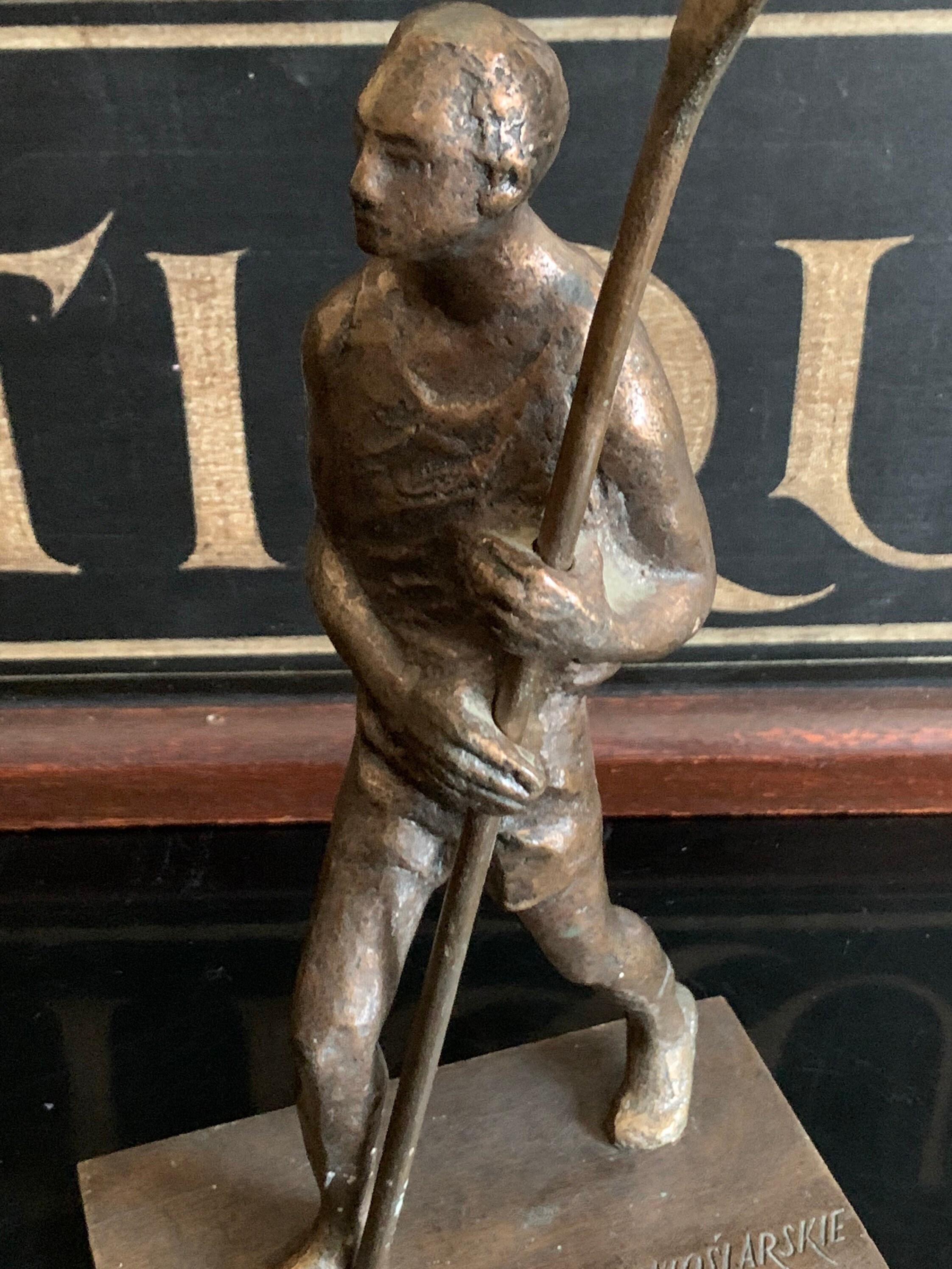 Rare Antique Bronze Rowing Figure Włocławskie Towarzystwo Wioślarskie ...