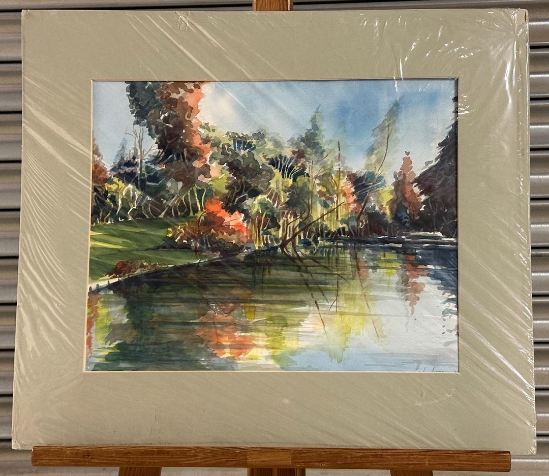 Superb Original Watercolour ‘the Lake at Syon Park’ Brentford by ...