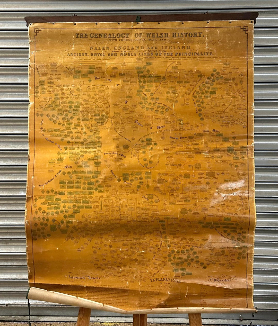 Rare Antique Welsh History Genealogy Map St Asaph July 21st 1851 ...