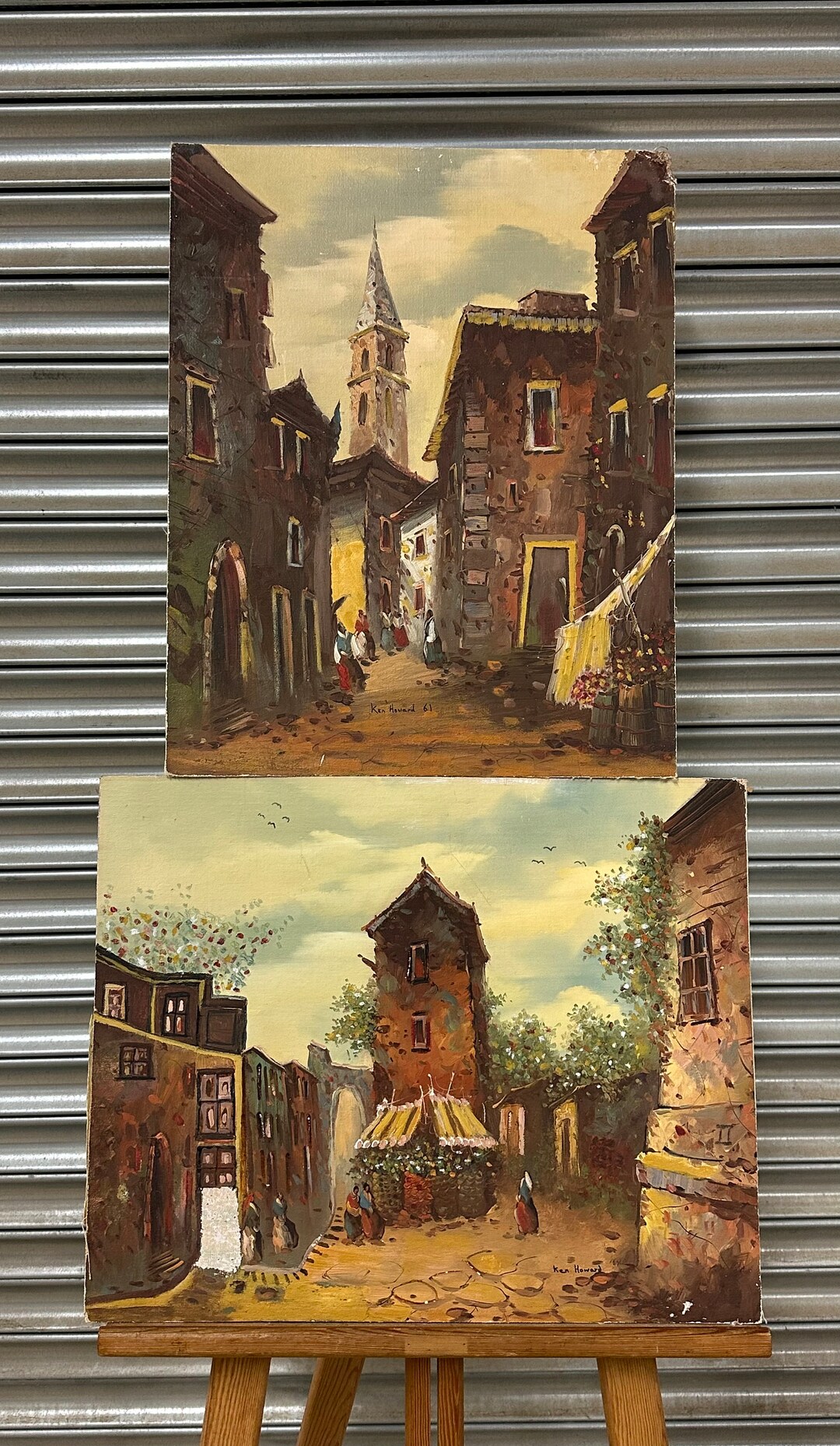 Pair of Oil Paintings on Board Signed Ken Howard (but Not of THE Ken ...
