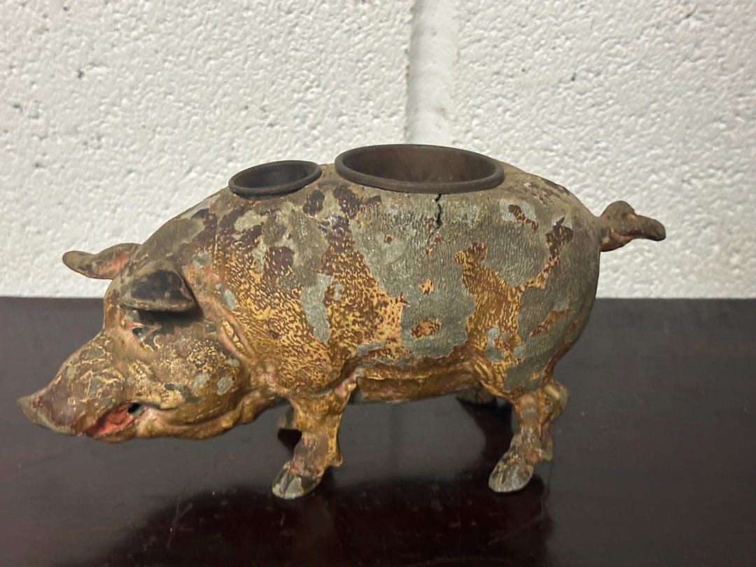 Superb Antique 19th Century Very Well Patinated Metal Pig Ink Well - Etsy