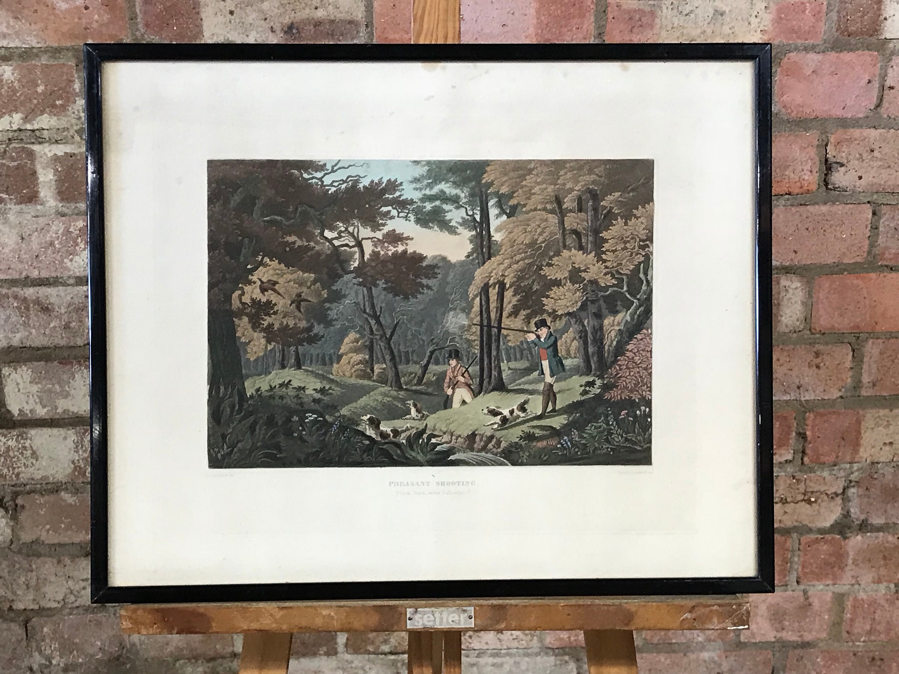 Pheasant Shooting, Black Park Near Uxbridge, Framed Hand Coloured ...