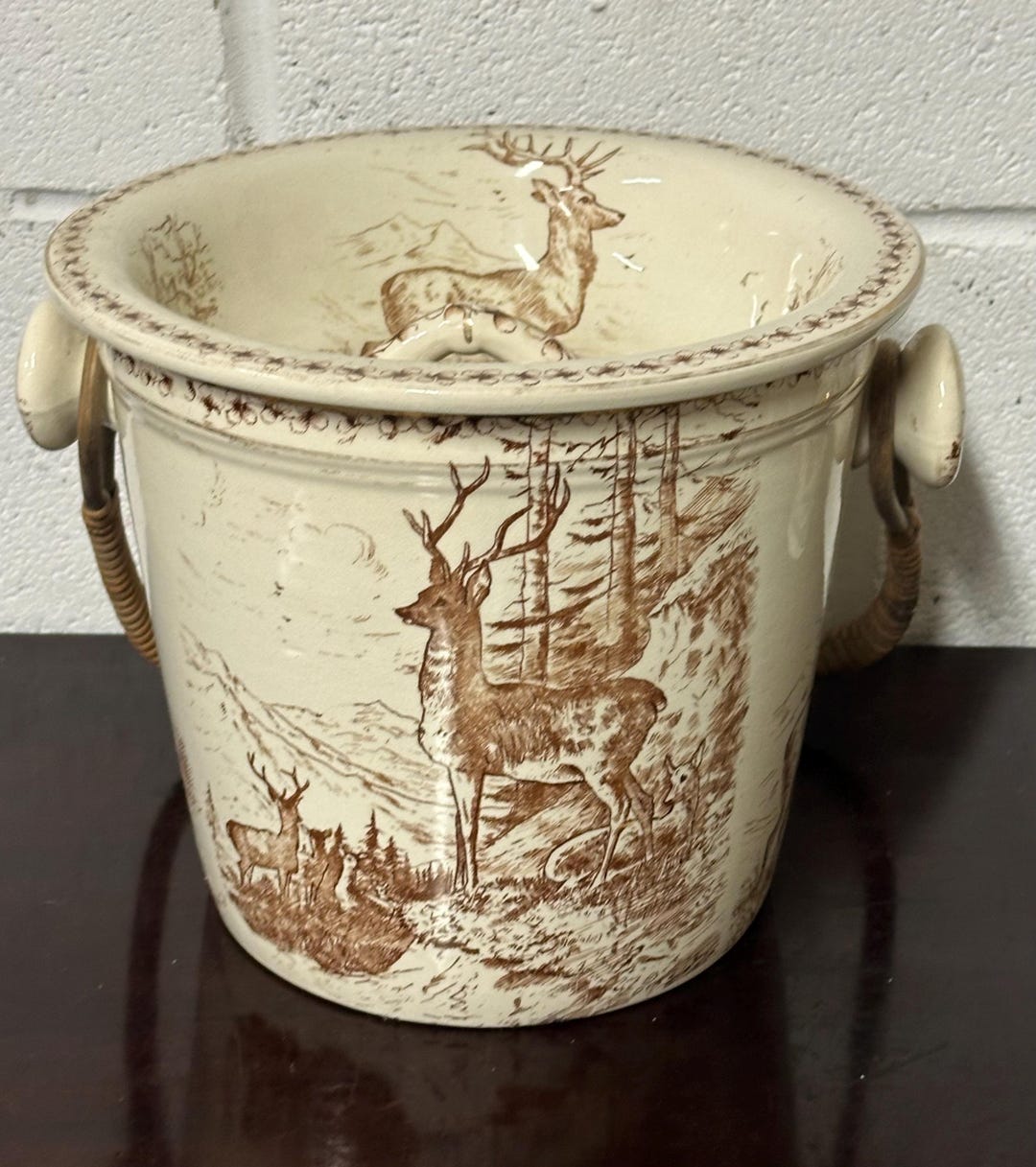 Beautiful 19th Century Victorian Ceramic Slop Bucket With Stag ...