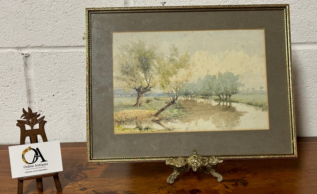 Original 19th Century Watercolour of Bedford Ouse by Thomas Jobson ...