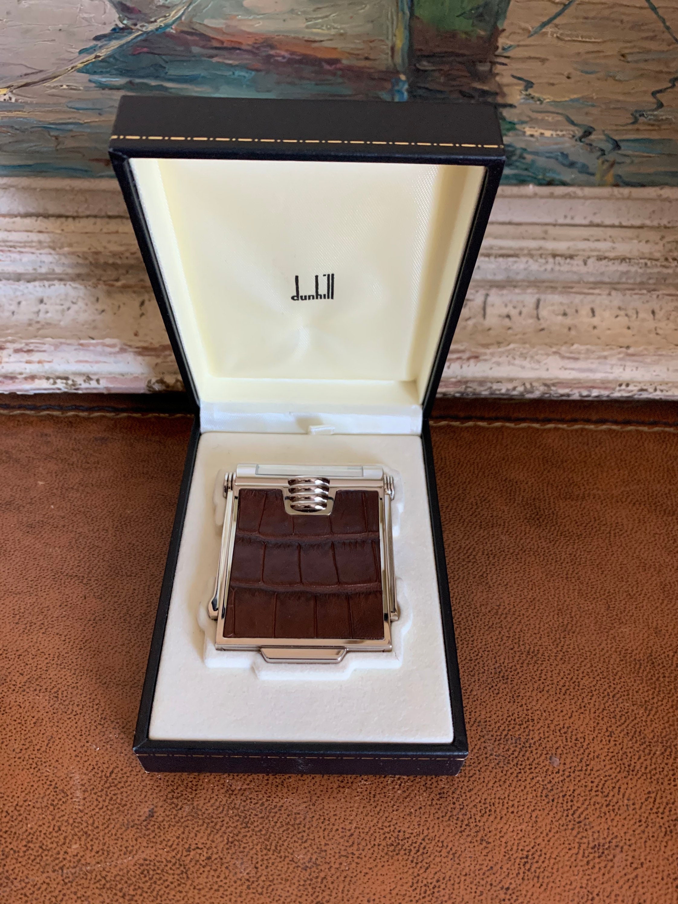 Beautiful As New And Boxed Alfred Dunhill Travel Clock & Photo Frame