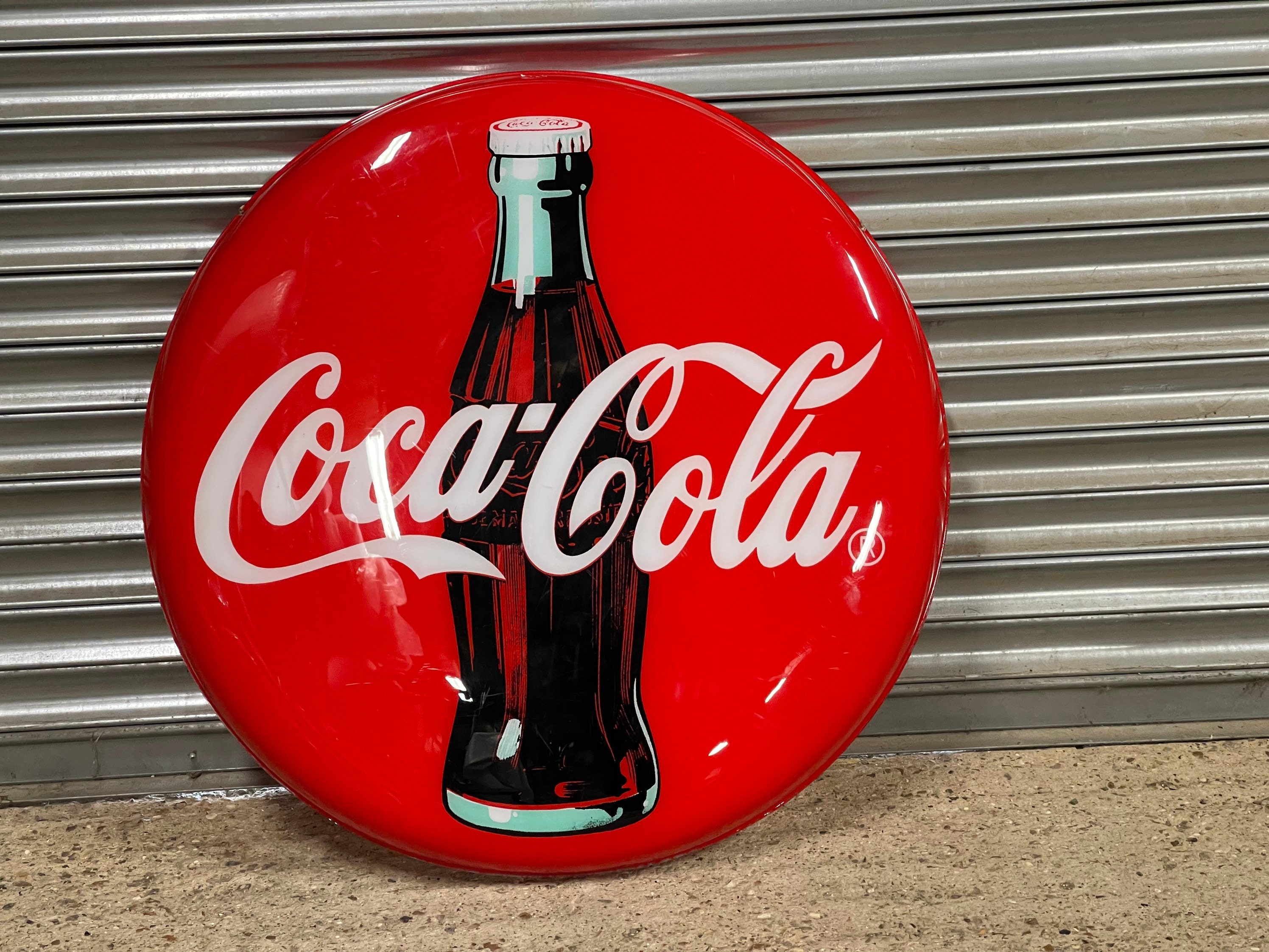 Large Circular Perspex Coca Cola Advertising Sign
