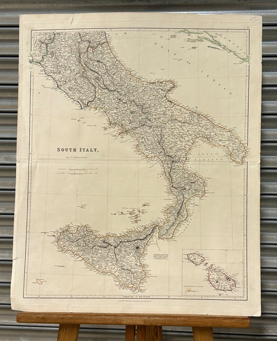 Rare J Arrowmith 1832 Map of the South of Italy to Include Sicily - Etsy