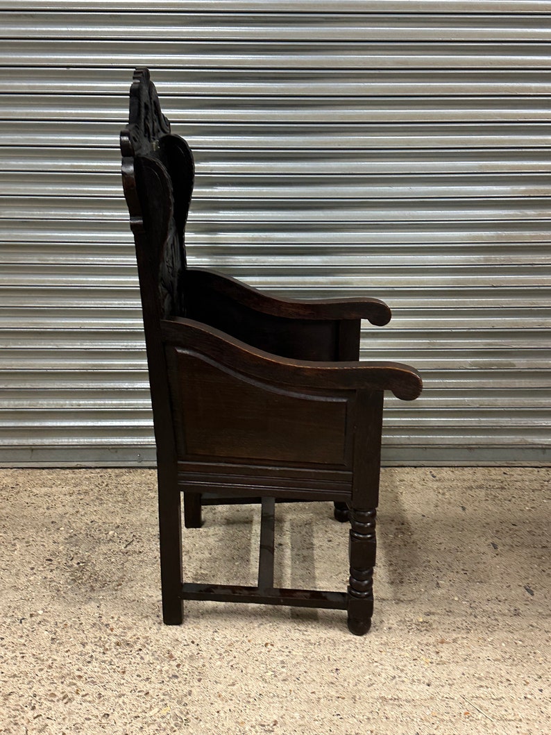 Stunning Rare Welsh Antique ‘bardic’ Wainscot Oak Armchair - Etsy UK
