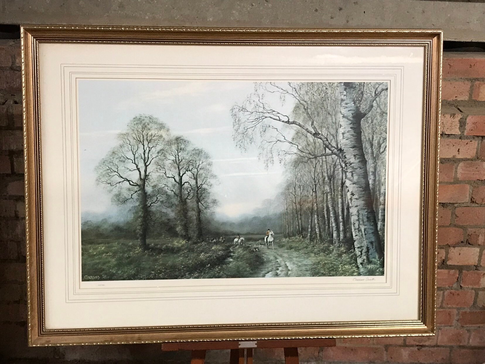 Very Large Gilt Framed Limited Edition Hunting And Hounds Print By ...