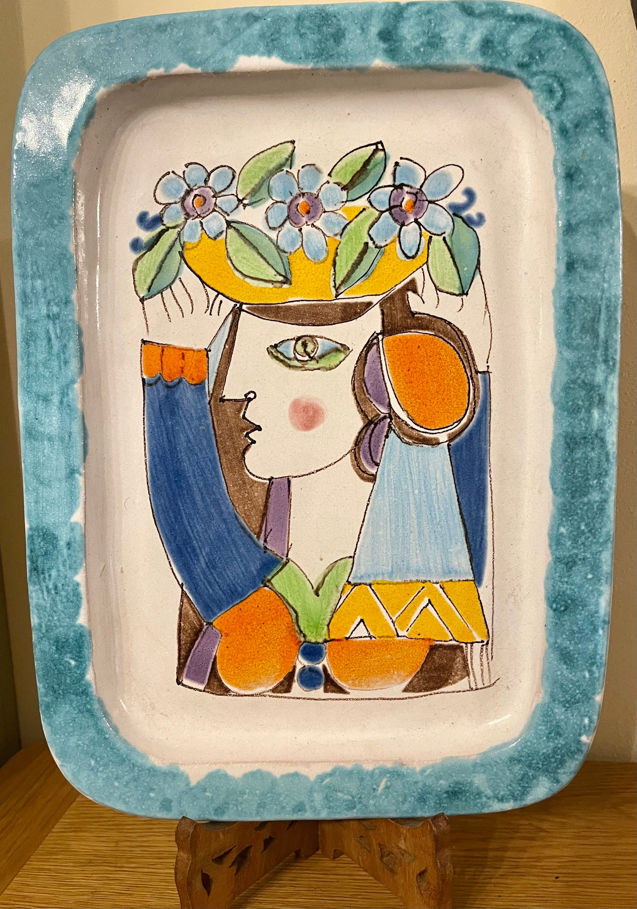 Superb Large 1960s Picasso inspired Platter Plate by Italian Giovanni ...