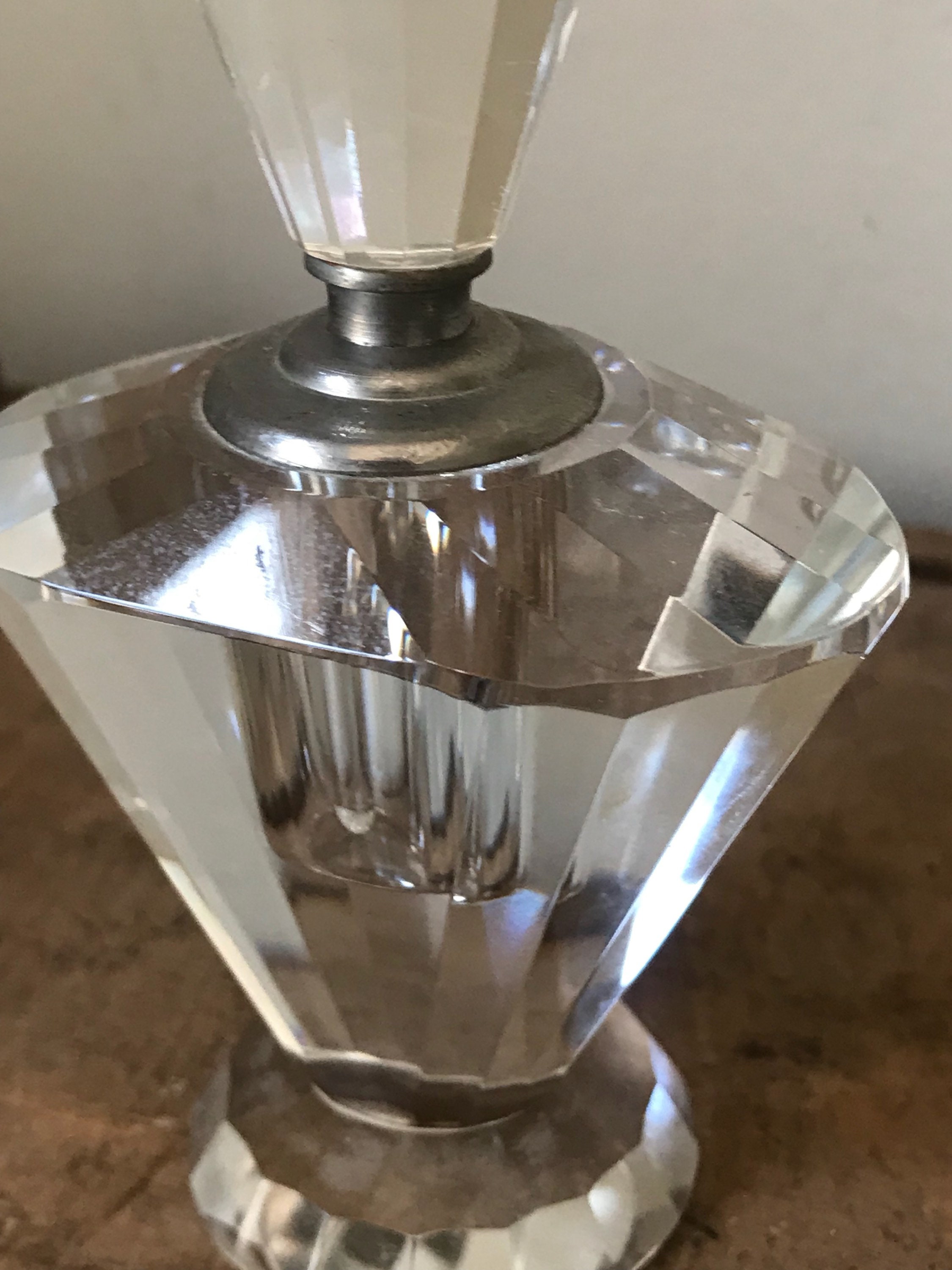 Fabulous Vintage Cut Glass Art Deco Perfume Bottle