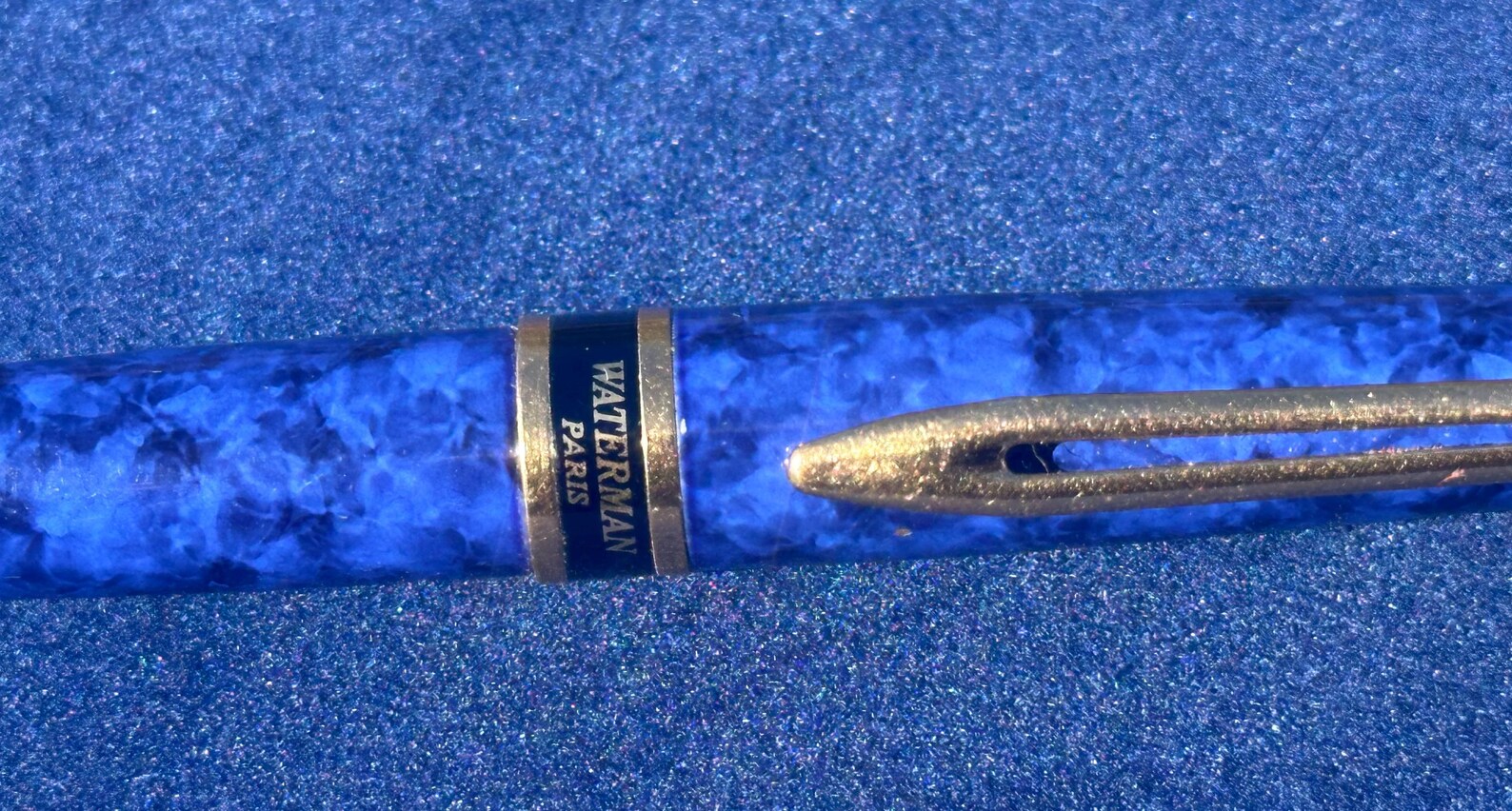 Vintage Waterman Paris Blue Marble Gold Trim Ballpoint Pen With Case - Etsy