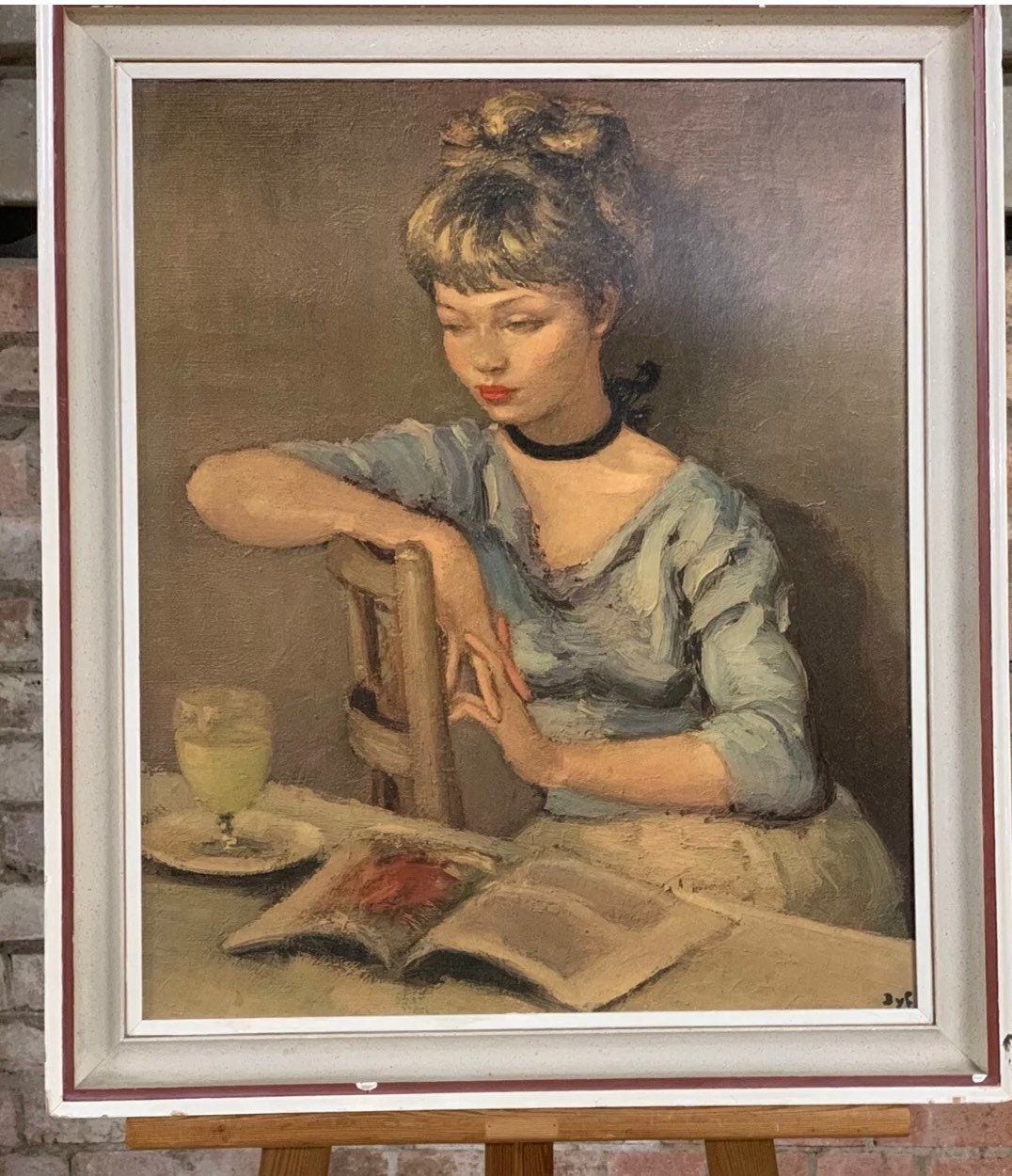 Vintage Retro Oleograph Portrait Study Titled ‘Claudine’ After Marcel ...