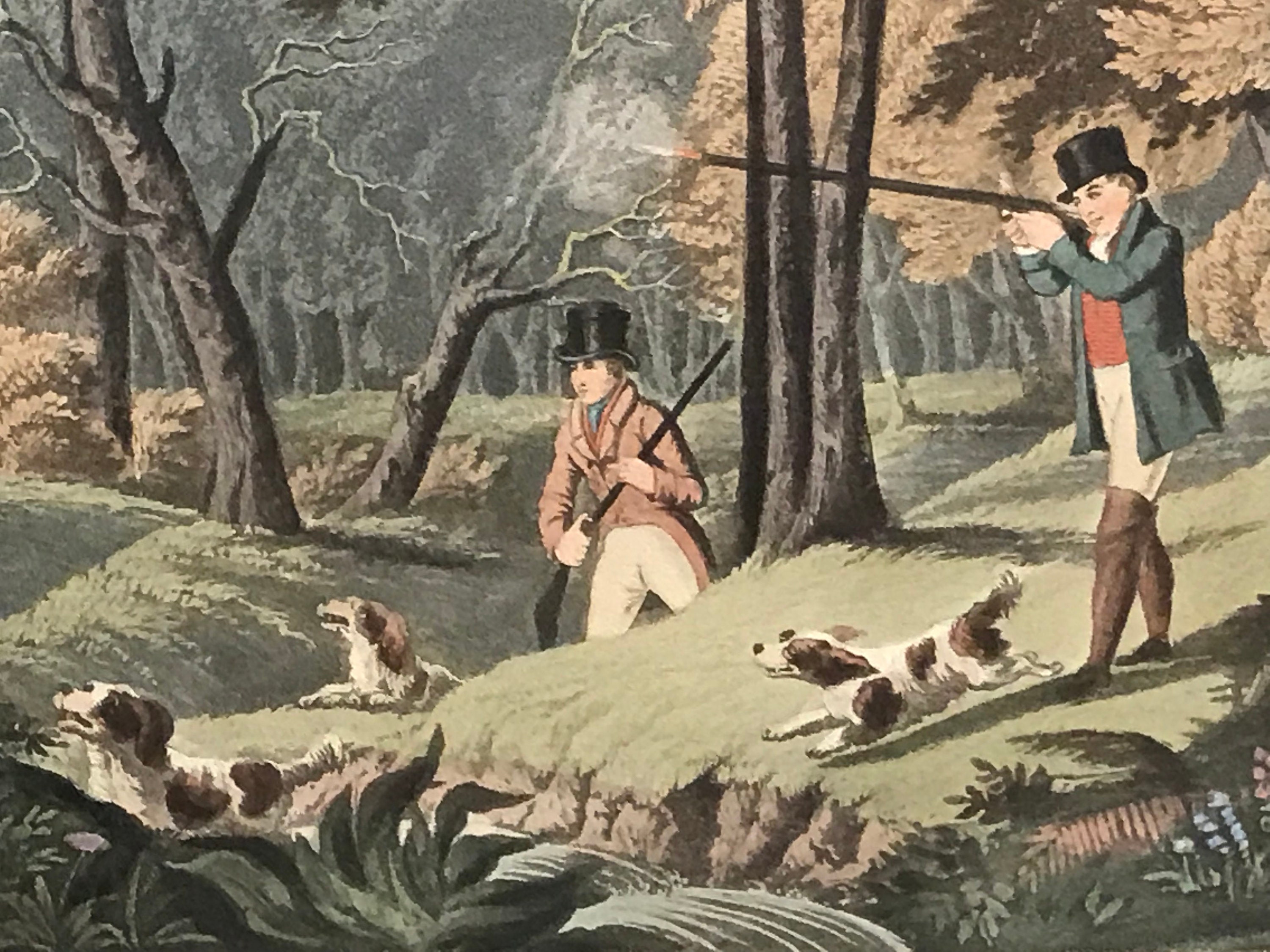Pheasant Shooting, Black Park Near Uxbridge, Framed Hand Coloured ...