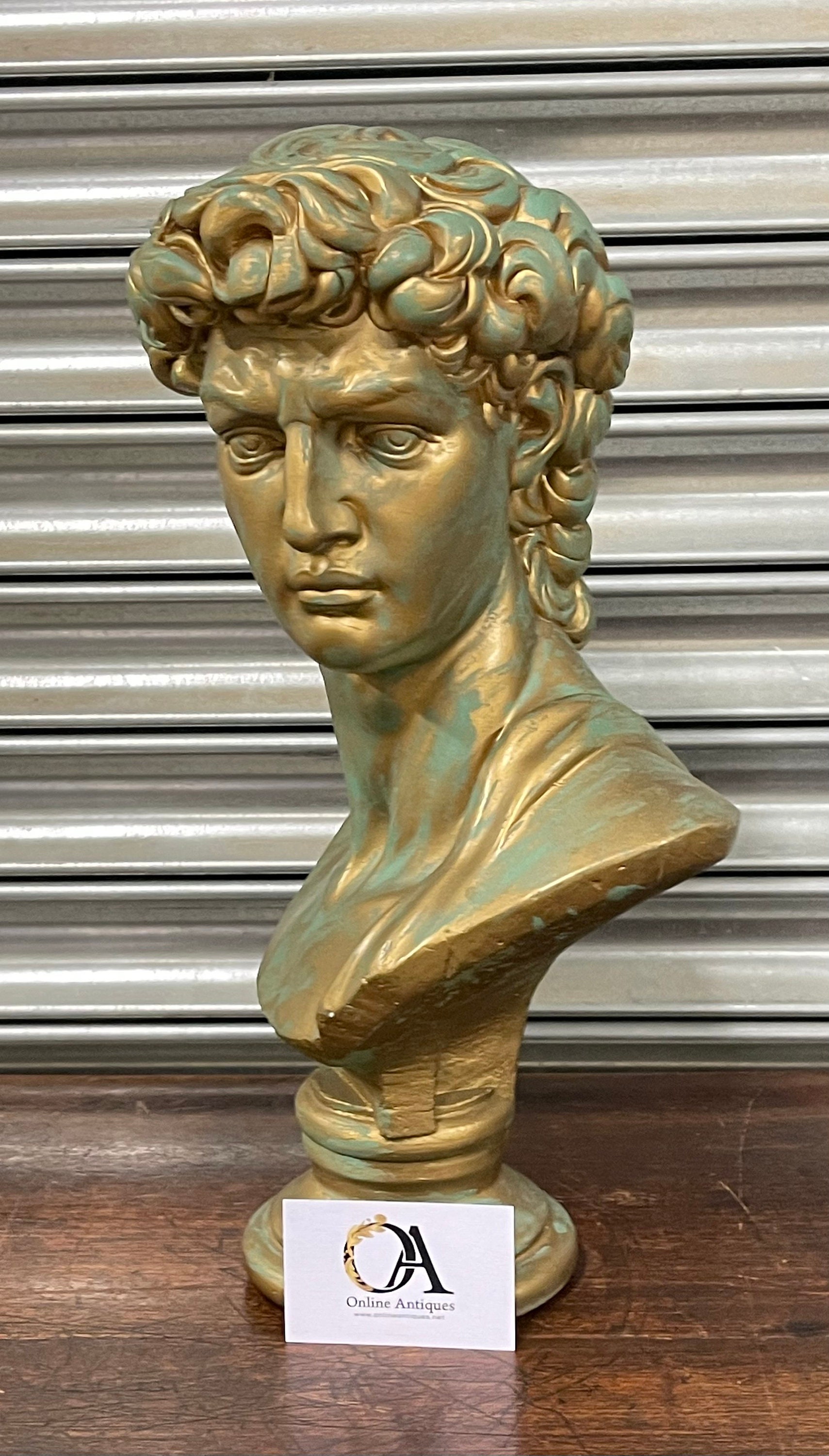 Large Vintage Michelangeo David’s Gilt Stone Bust - Very Heavy!