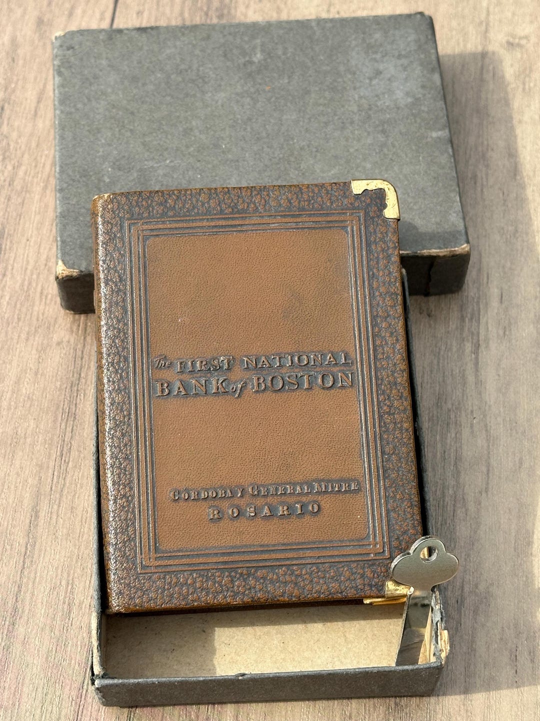 Rare the First National Bank of Boston Metal Book Piggy Bank With ...