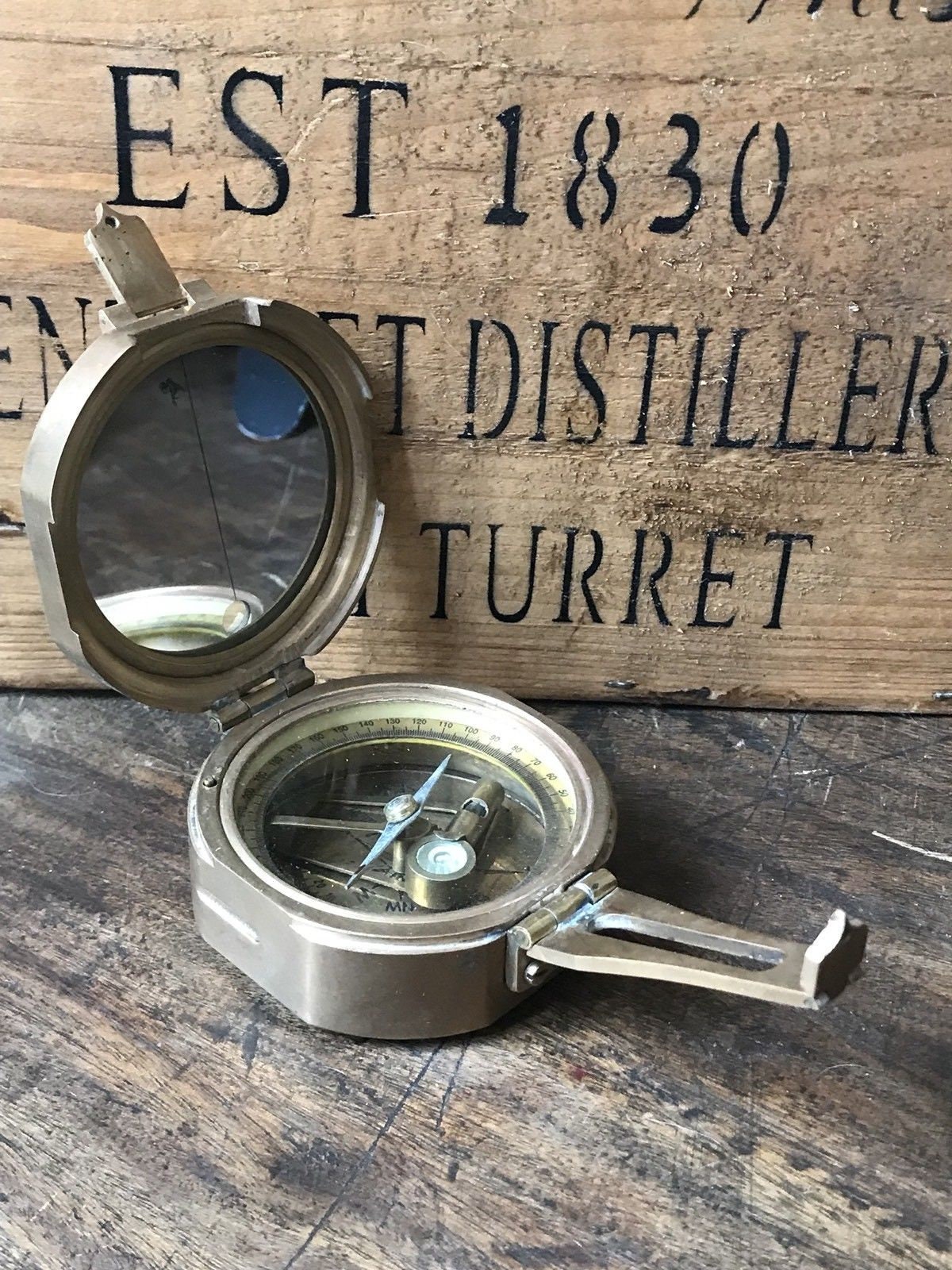 Vintage STANLEY London Brass Compass 'Natural Sine'