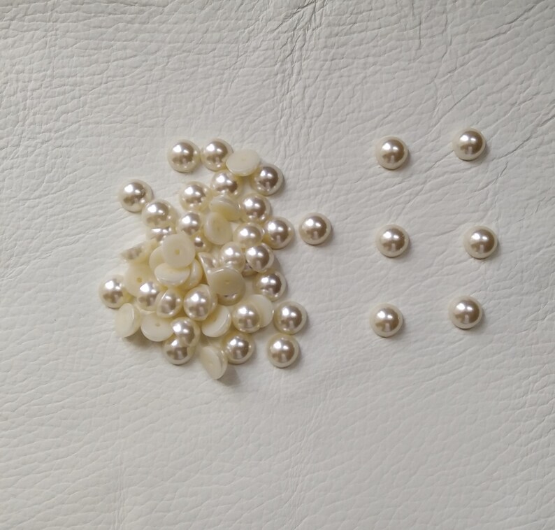 9mm Flat Back Half Round Pearls, Embellishments, Cabochons - Etsy UK