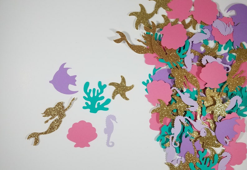 Under the Sea Mermaid Confetti Pink Nautical Confetti Set - Etsy