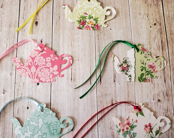 Tea Party Teapot Gift Tags 2 Set of 10 Shabby Chic Bridal Shower Baby ...