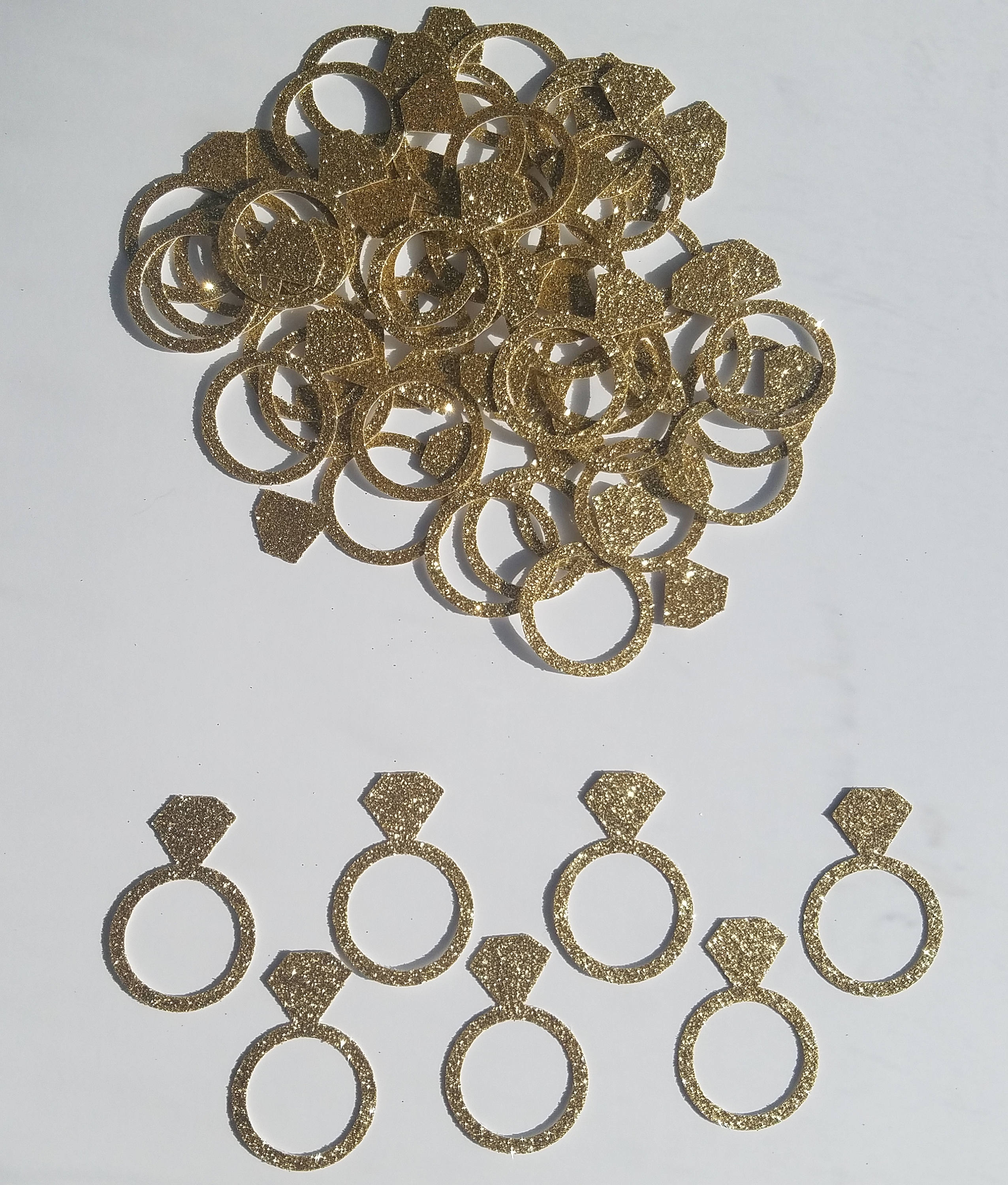 Engagement Ring Confetti Gold Bridal Shower Confetti Set - Etsy