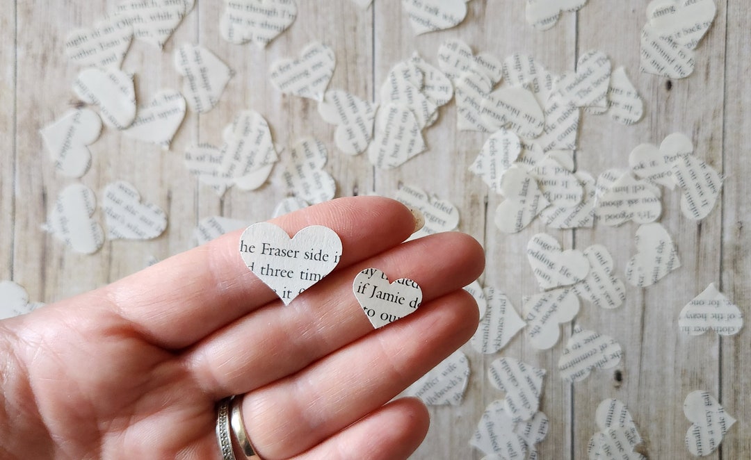 Book Page Confetti Book Confetti Heart Book Page Confetti - Etsy