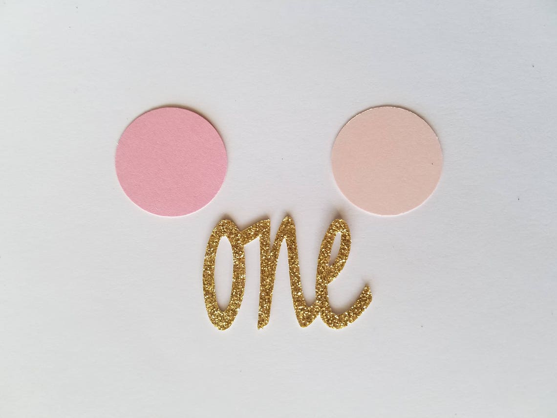 First Birthday Confetti Pink and Gold One Confetti Set of - Etsy