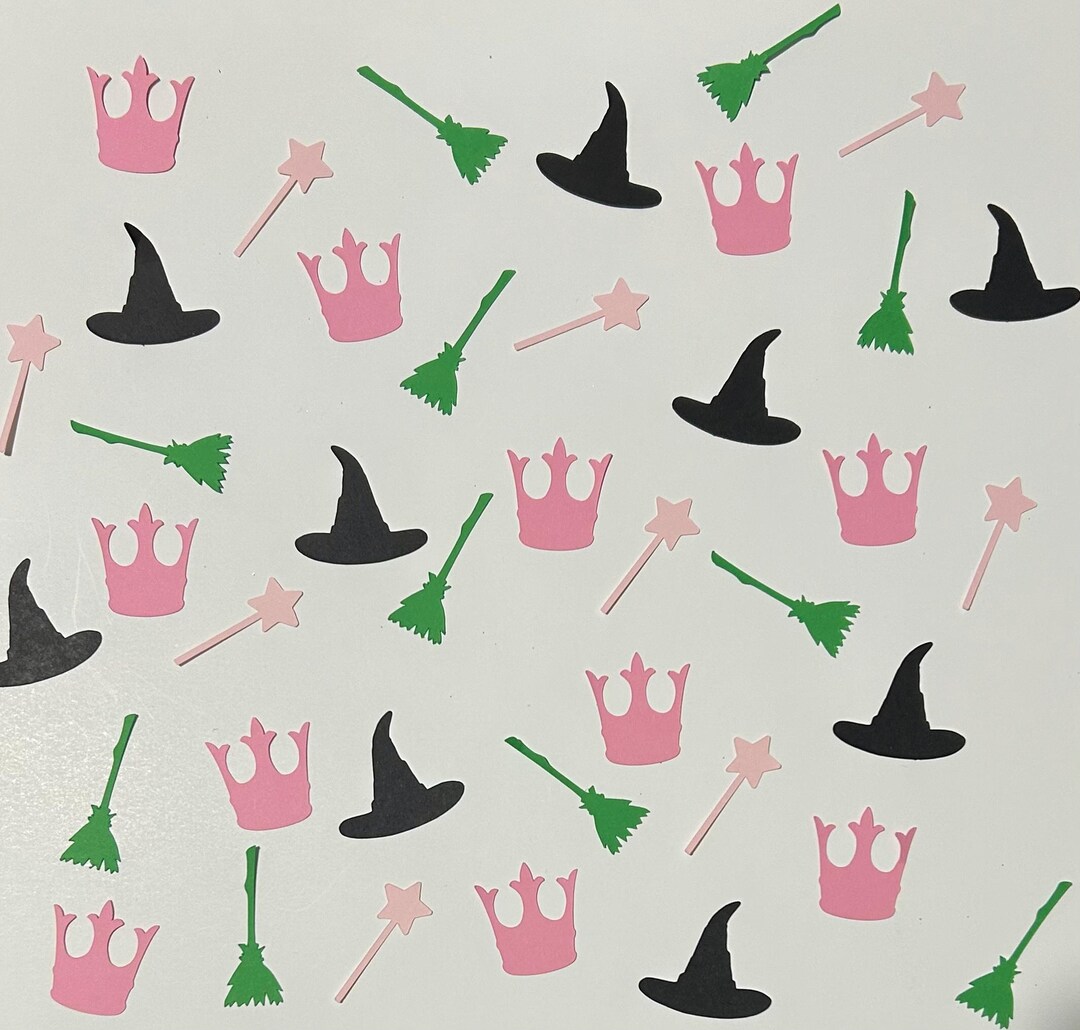 Witch Confetti - Set of 100 - Witch Hat, Crown, Witch's Broom, Wand ...