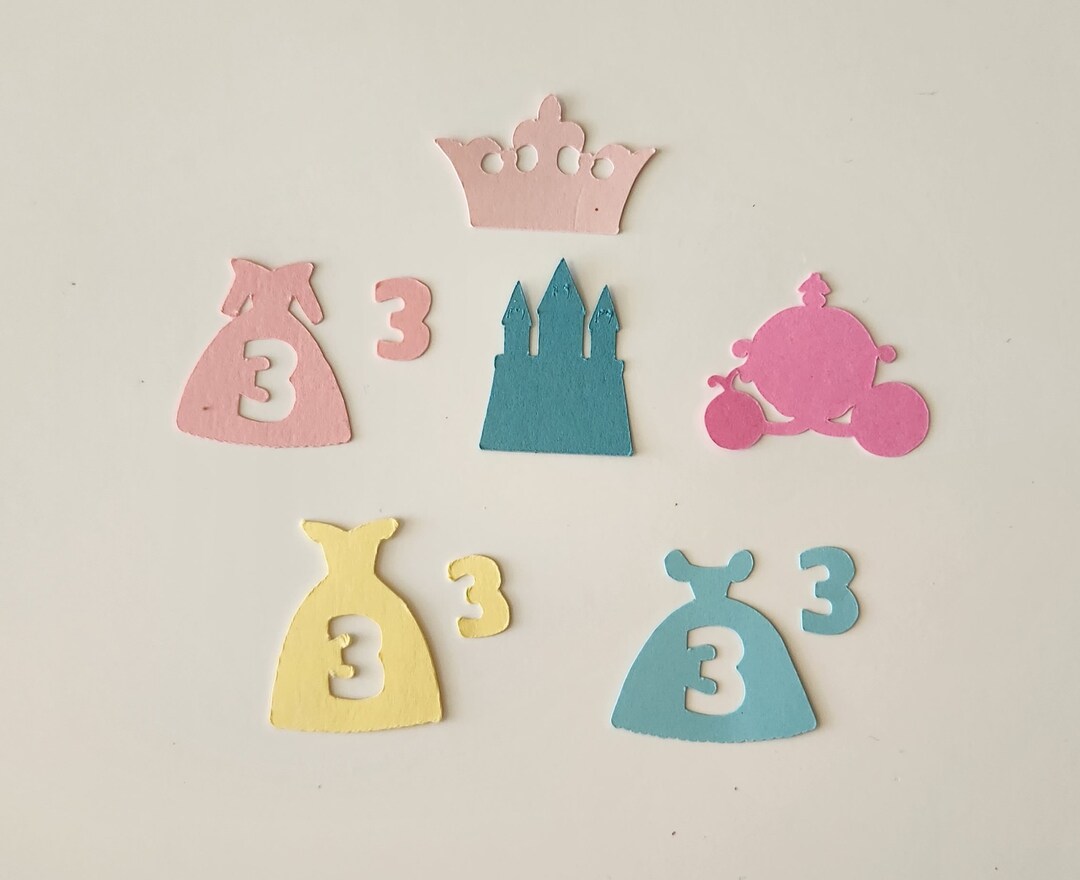 Disney Princess THIRD Birthday Confetti Set of 180 3rd Birthday Party ...