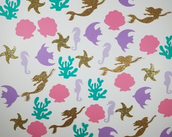 Under the Sea Mermaid Confetti Blue- Nautical Confetti - Set of 100 ...