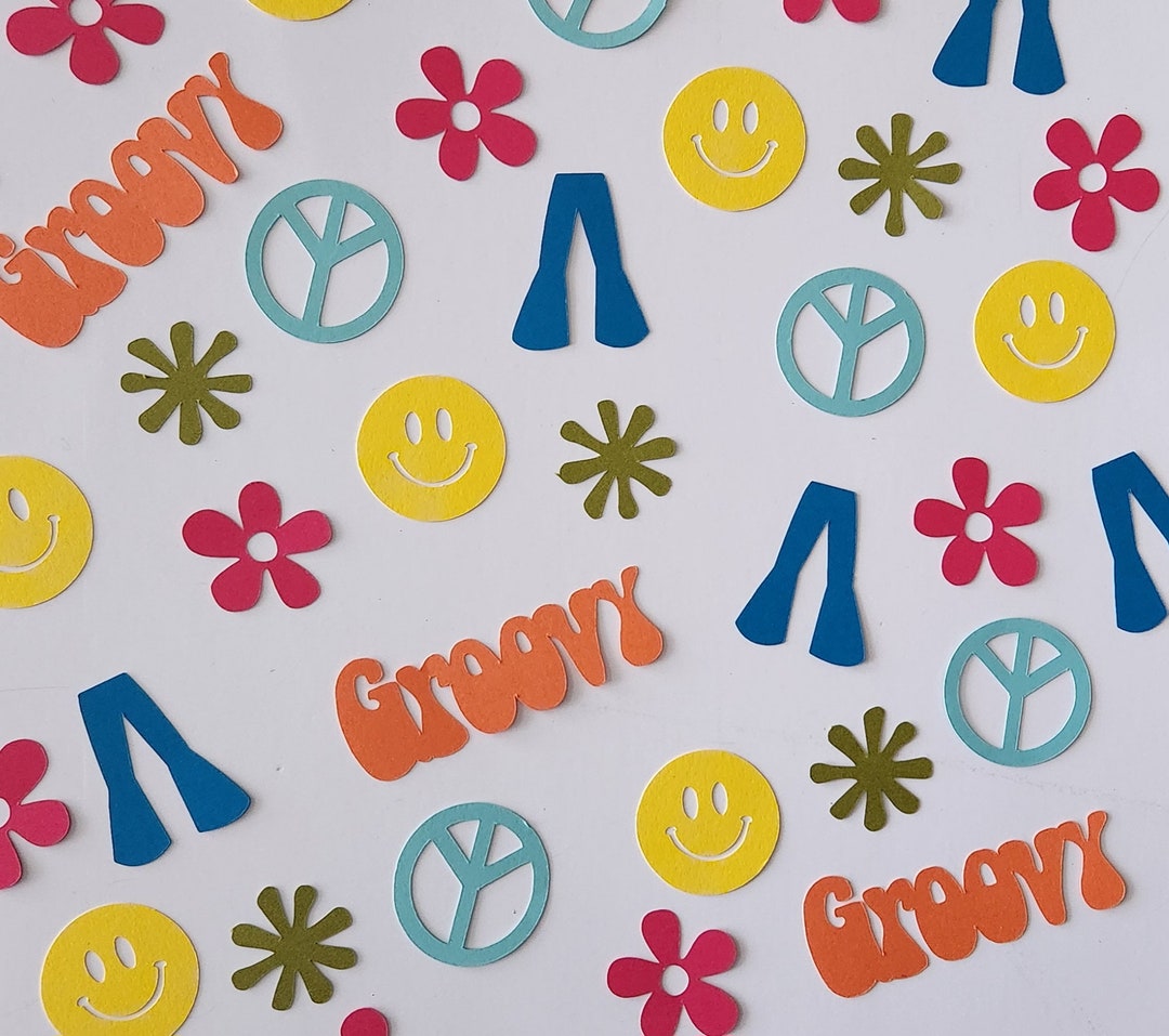 1970s Confetti - Set of 105 - Hippie Party - Retro Party Decor - Table ...