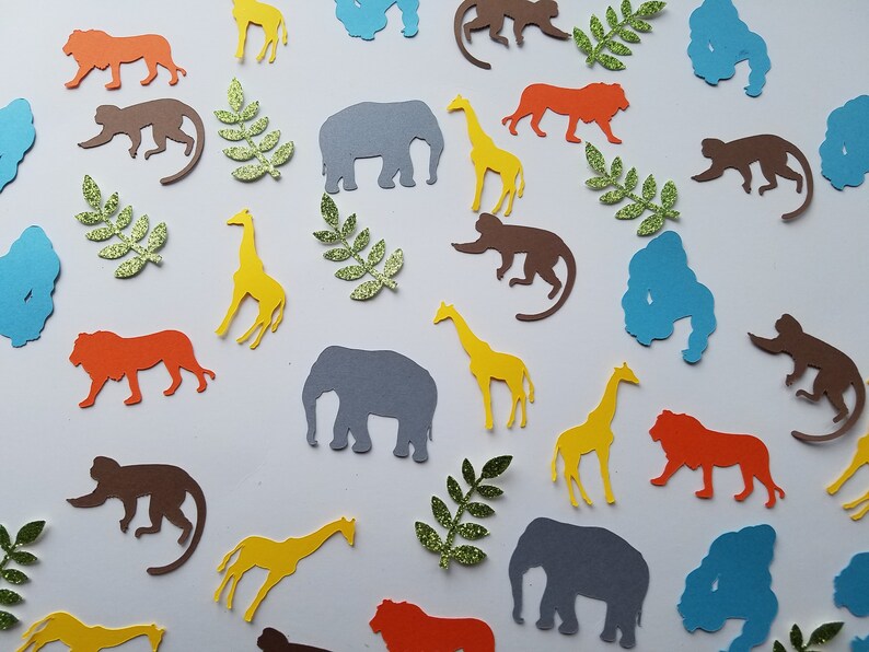 Jungle Animal Confetti - Safari Confetti - Set of 120 - Party Decor ...