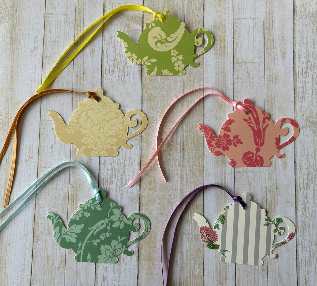 Tea Party Teapot Gift Tags #2 - Set of 10 - Shabby Chic - Bridal Shower ...