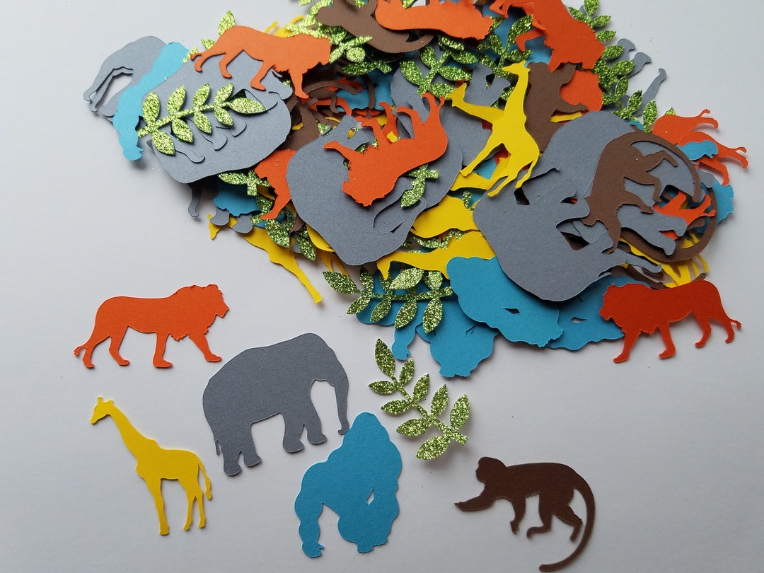 Jungle Animal Confetti - Safari Confetti - Set of 120 - Party Decor ...